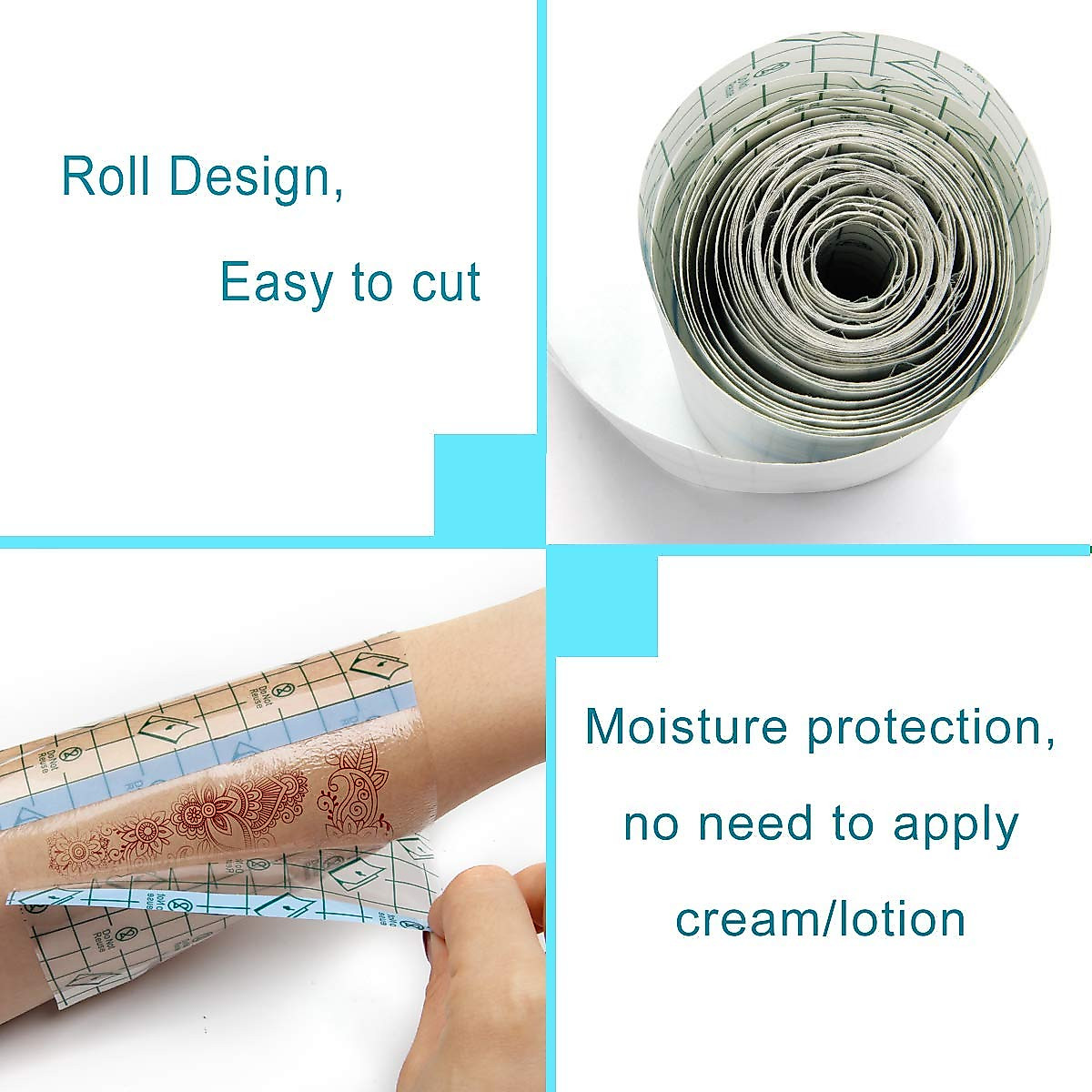 Tattoo Aftercare Waterproof Bandage 6 in x 1 yd Transparent Film Dressing Second Skin Healing Protective Clear Adhesive Tattoo Supplies Roll