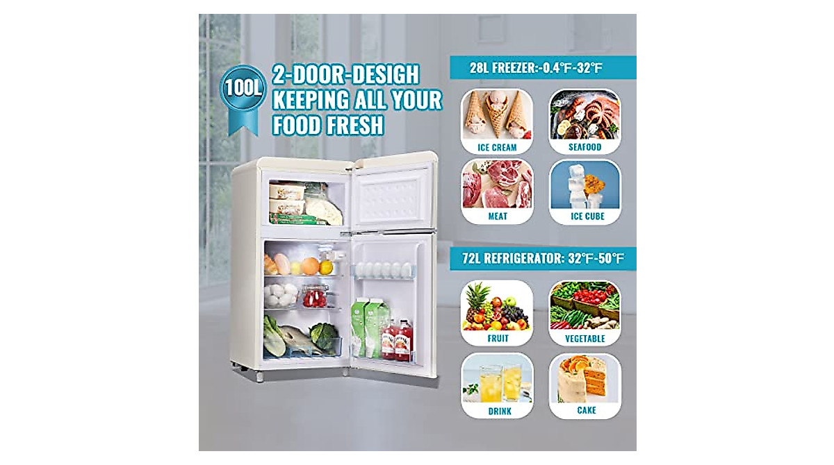 WANAI Mini Fridge: Compact 3.5 Cu.Ft Freezer