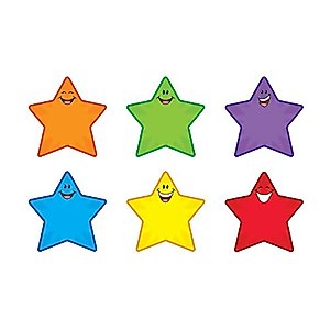 TREND ENTERPRISES Accents, Star Smiles Classic, 5-1/2-Inch Tall, 36/Pack, Multi (TEPT10907)
