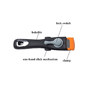lzteck 2 Sets Detachable Removable Pot Handle,Universal Pot & Pan Handle,Pot Handle Replacement,Scald-Proof Bakelite Pot Clip,Bowl Pot Pan Grip,For Flanging pans,Free Size.