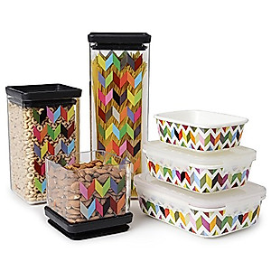 French Bull Ziggy Plastic BPA Free Leak-Proof Cereal and Dry Food Storage Container with Lid-Pantry, Kitchen, Snacks, Airtight, Stackable, Organization, 24 oz