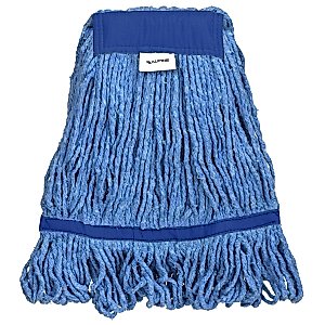 Alpine Industries Cotton Mop Head - Commercial Mop Head Replacement - 32 oz Cotton Blend, 5" Blue Loop End (12 Pack)