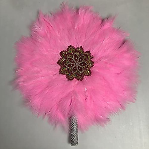 African Custom Turkey Wedding Feather Hand Fan for Wedding Handmade Bride Hand Fan Art Craft Gift Party Favor Wedding Decoration