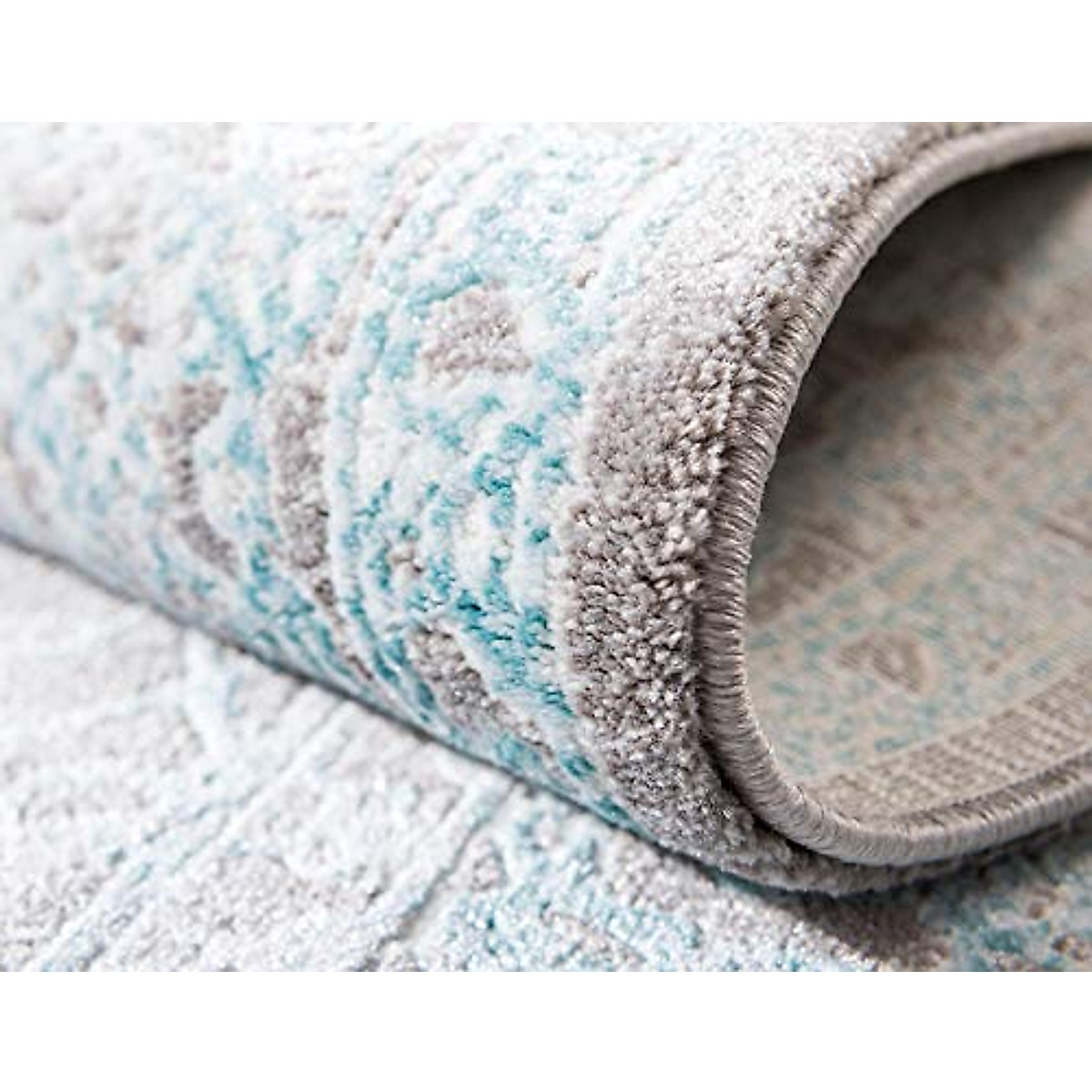 Unique Loom Traditional Classic Intricate Design with Distressed Vintage Detail, Area Rug (9' 0 x 12' 0 Rectangular, Blue/ Gray)