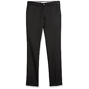 Amazon Essentials Men's Slim-Fit Flat-Front Dress Pant, Black, 32W x 30L