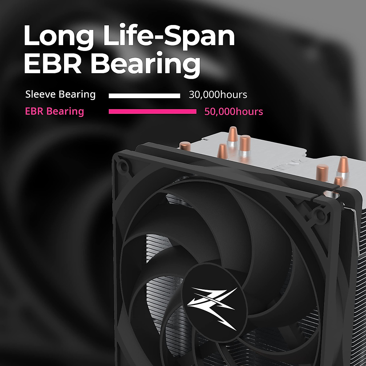 Zalman CNPS10X Performa Extreme Performance CPU Cooler, Powerful 135mm Annular Fan 1500RPM, 75 CFM, 180W TDP, 4 Heat Pipes, STC 8 Thermal Paste Included - Standard