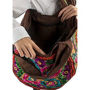 TribeAzure Brown Handmade Floral Shoulder Bag Women Fashion Handbag Tote Casual Summer Spring Top Handle