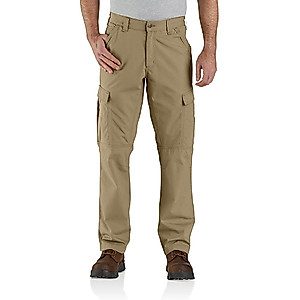 Carhartt Men's Force Relaxed Fit Ripstop Cargo Work Pant, Dark Khaki, 38 x 30