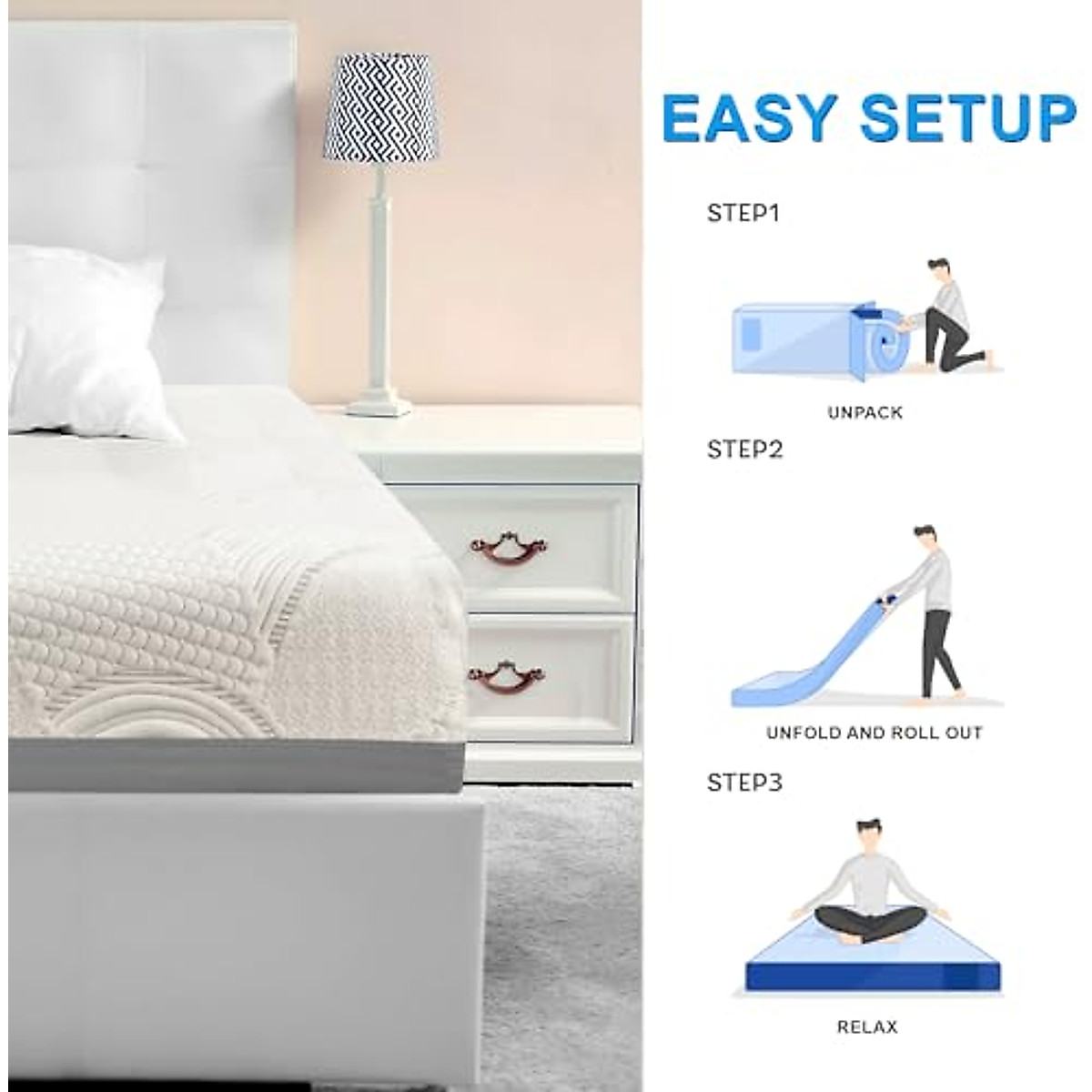 Irvine Home Collection Queen Size 10-Inch, Gel Memory Foam Mattress, Medium Firm Feel, Breathable, Cool Sleep and Pressure Relief, CertiPUR-US Certified, Temperature Balanced