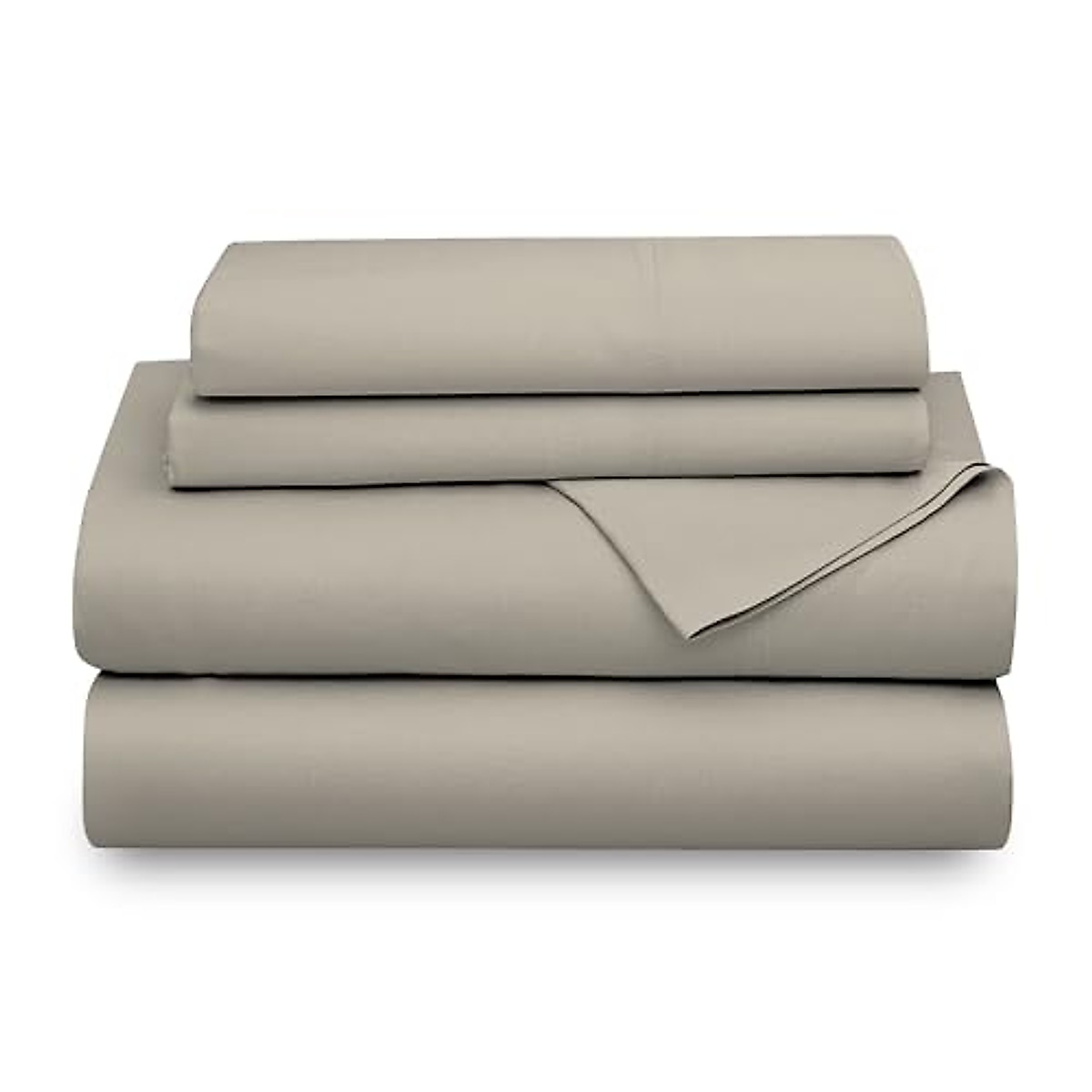 SUPREME ELEGANCE Hotel Luxury Cotton Blend Beige Sheet Set Queen Size, 1200 Thread Count Ultra Soft Sateen Sheet Set, Moisture Wicking & Wrinkle Resistant, Easy Care Fall Bedding Set
