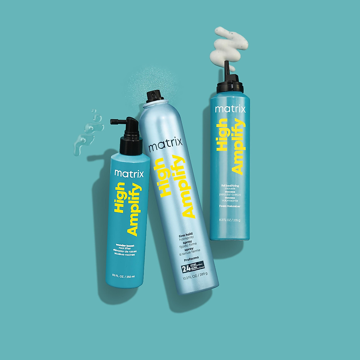 Matrix High Amplify ProForma Firm Hold Hairspray - Adds Intense Volume & Shine, For Fine Hair, Silicone-Free and Vegan, Humidity Resistance, All Hair Types