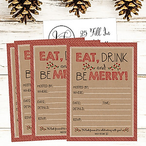 25 Christmas Party Invitations For Holiday Party Invitations - Pre Christmas Dinner Invitations Winter Birthday Invitations, Christmas Party Invites Adults Christmas Open House Invitations Xmas Party