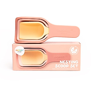 Inspire My Play - 3 x Silicone Nesting Scoops - Perfect for Sensory PlayTray - Sensory Bin Accessories - Special Education Classroom Supplies - Montessori Education Toys - Multi-Purpose Shovel - Coral