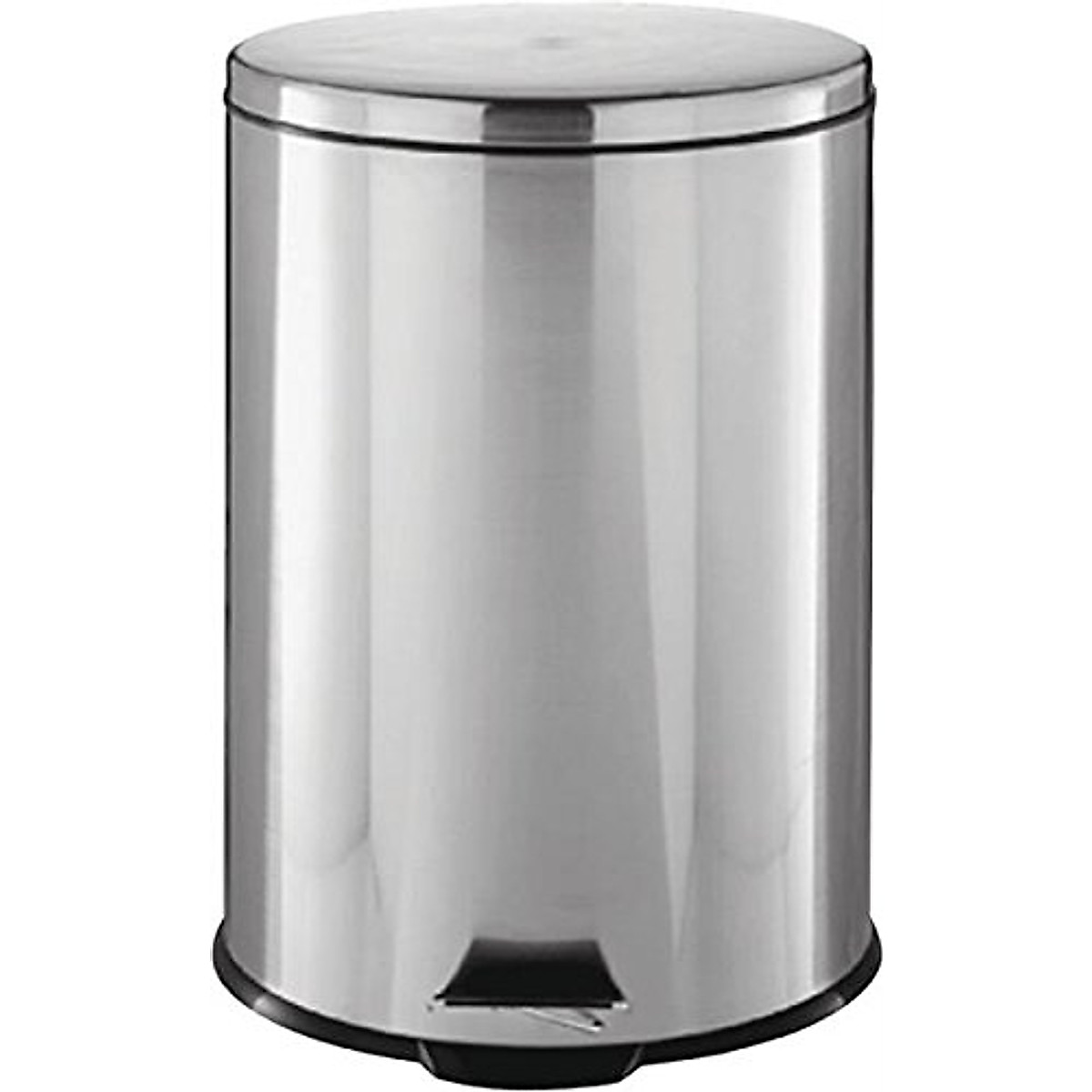 Rocky Mountain Goods Small Trash Can with Step Lid - 1.85 Gallon - Trash can for bathroom, bedroom, office - Heavy duty metal - Foot pedal opening - Removable inside pail with handle (Stainless Steel)