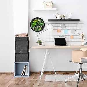 HomeDecorZone Budgerigars Birds Kissing Couple Love Wall Clock, 10-Inch Silent Non Ticking Quartz Battery Operated Round Easy to Read Classroom/Home/School/Office Clock