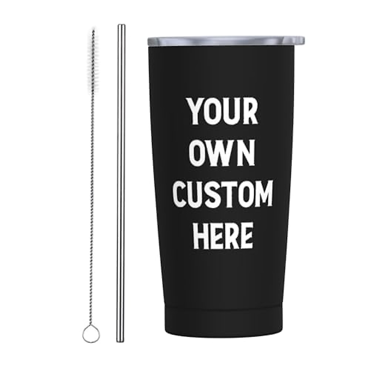 Personalized Coffee Tumbler with Text Custom Tumbler Cups with Straw Custom Stainless Steel Coffee Mug Travel Custom Travel Coffee Mugs