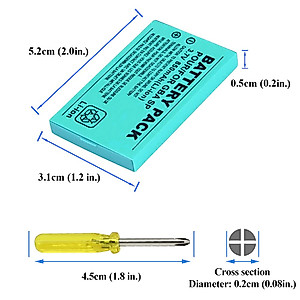 OSTENT 850mAh Rechargeable Lithium-ion Battery + Tool Pack Kit for Nintendo GBA SP Game Boy Advance SP