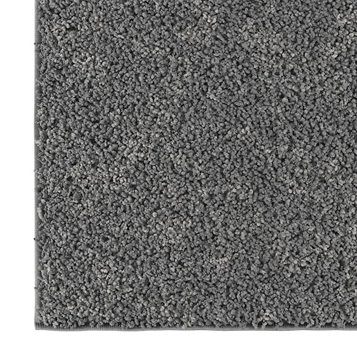 Ottomanson Luxury Collection Indoor Solid Design Rubber Back 2x6 Soft Pile Shag Rug for Hallway, Entryway, Kitchen, Living Room, Bedroom, Bathroom, Runner-2' x 6', Dark Gray