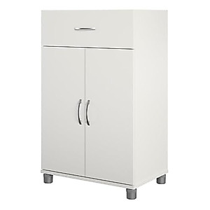 Pemberly Row Transitional 24" 1 Drawer/2 Door Base Storage Cabinet in White