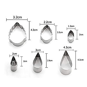 KeyZone 12 Pcs Small Stainless Steel Flower & Leaf Cookie Cutter Set Fondant Biscuit Cutter Cake Molds DIY Tools