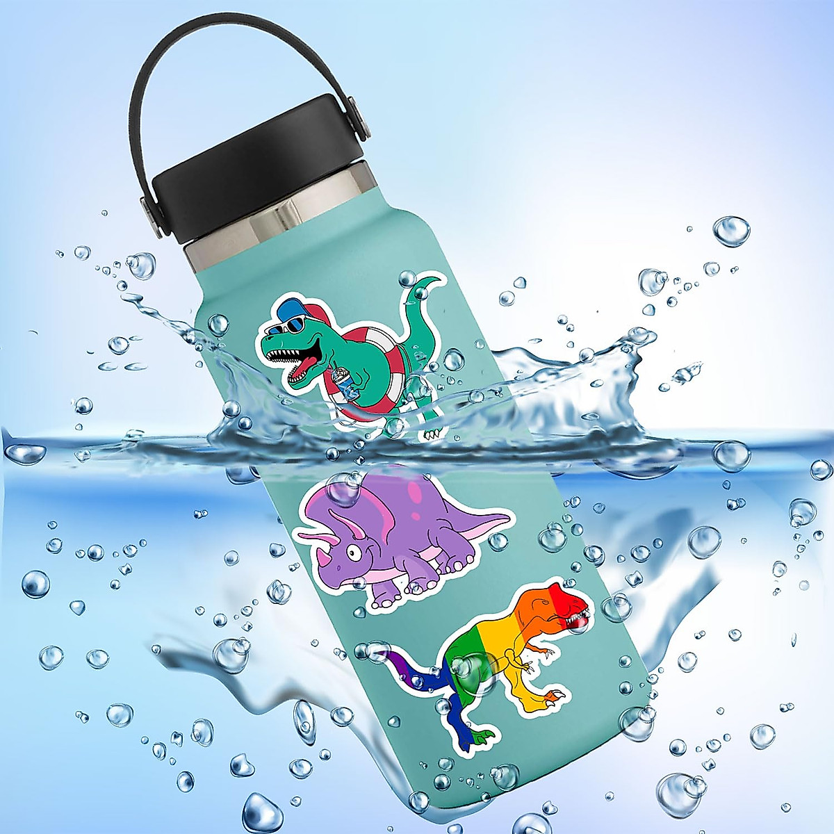 Dinosaur Stickers 100 Pcs Waterproof Vinyl Stickers for Water Bottles 2