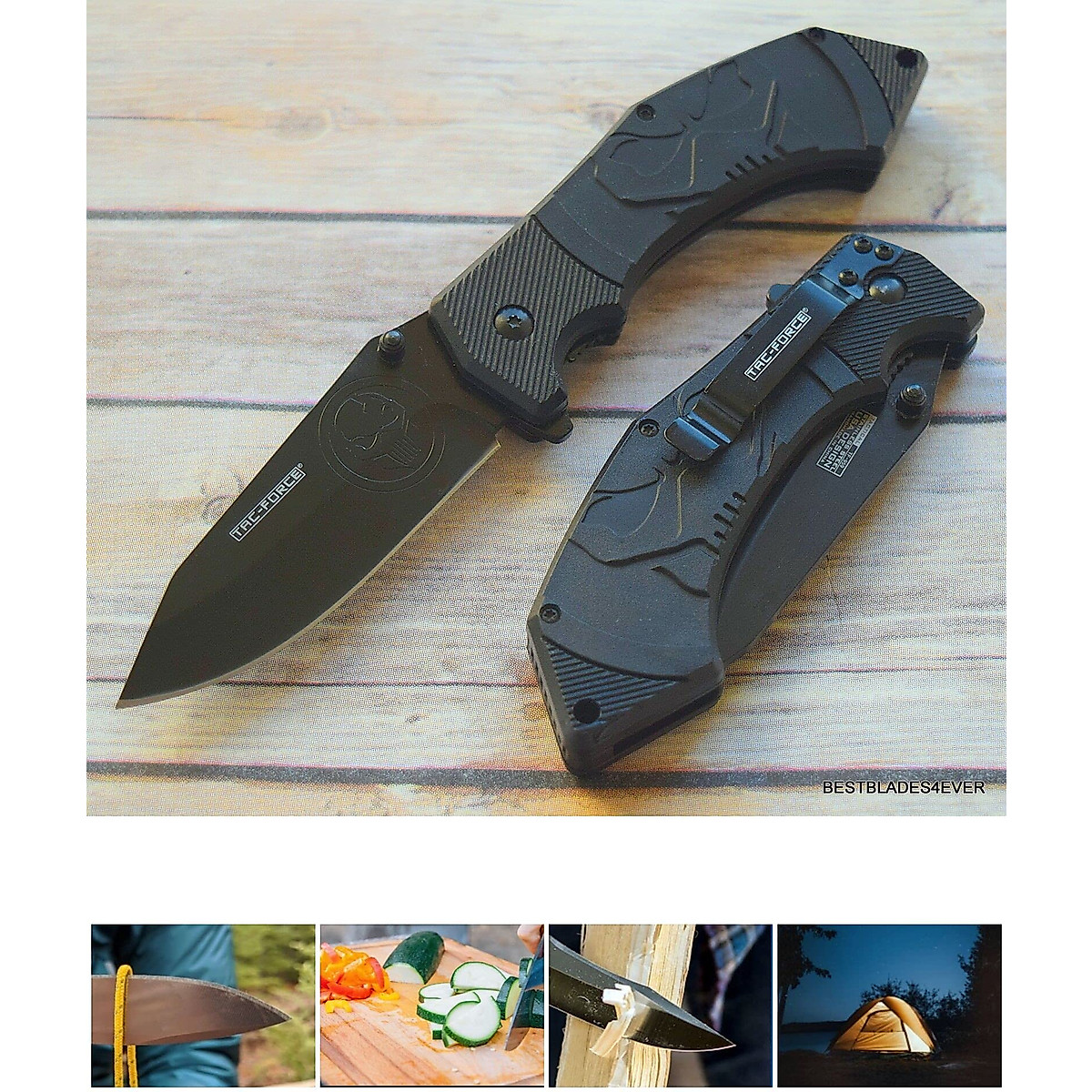 8.5 Inch Tactical Rescue Stainless Steel Open Folding Pocket Knife With Clip Outdoor Survival Hunting Knife for Camping by Survival Steel