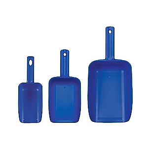 Remco 3 pk Color-Coded Plastic Hand Scoop - BPA-Free, Food-Safe Scooper, Commercial-Grade Utensils, Restaurant and Food Service Supplies, 16, 32, 82 Ounce Sizes, Blue