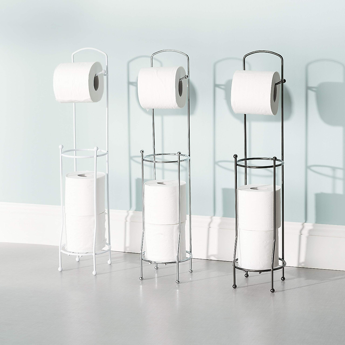 Home Basics Toilet Tissue Organizer, White