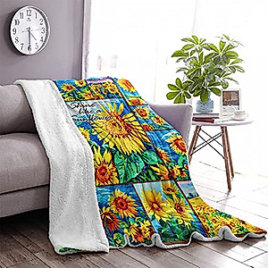 CYREKUD Sunflower Gifts for Women Blanket,Sunflower Blanket Throw for Women Adults,Sunflower Gifts for Teen Girls,Yellow Sunflower Throw Blanket for Couch Sofa Bedroom Office Christmas Decor 50X60