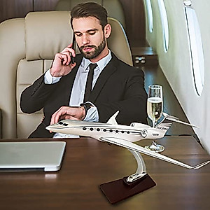 12.2” 1:100-Scale Model Jet Model Airplane Gulfstream G650 Model Lite Collectibles Alloy Resin Airplane Models Plane Models Diecast for Collection or Gift Ornament