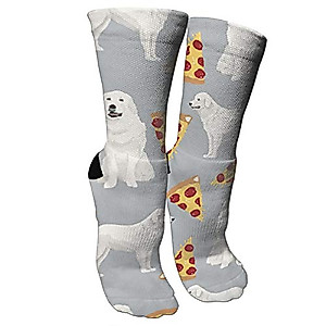 Great Pyrenees Pizza Funny Athletic Socks Best Socks for Women and Men Running Travel