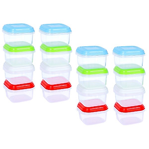 ARSUK 4 oz Baby Food Storage Containers, 16 Pack Small Take Away Container with Lid and Snack Pots for Toddlers, Dishwasher Safe, BPA Free Plastic