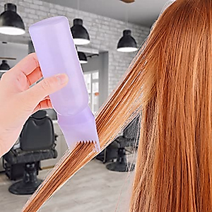 Root Comb Bottle Applicator, 6 OZ Graduated Hair Oil Bottle With Brush and Comb for Coloring, Styling and Hairdressing