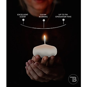 TB Decoration Scented Floating Candles 3 Inch for Centerpieces Water Candles Vanilla scented Set of 12 for Wedding Outdoor Events |Up to 11 Hour| Pool Romantic Dinner Party ceremony (Vanilla)