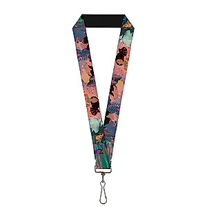 Buckle Down unisex adults Lanyard - 1.0 Pocahontas & John Smith Scenes Key Chain, Multicolor, One Size US