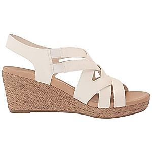 Dr. Scholl's Shoes Women's Everlasting Espadrille Wedge Sandal, White Smooth, 7