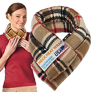 SunnyBay Microwave Heating Pad, Microwavable Moist Heated Neck and Shoulder Wrap, Versatile Weighted Beanbag Cold Pack or Warm Compress for Pain Relief, 26x4 Inches, London