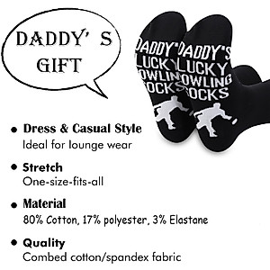 TSOTMO Men’s Sports Socks Bowling Socks Daddy's Lucky Bowling Socks Gift For Men Bowling Lover Player Socks Gift Bowlers Gift (Dad Bowling)
