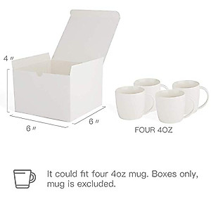 Mesha 6x6x4'' White Gift Boxes, 50 Pack Easy Assemble Bridesmaid Proposal Box, Recycled Paper Small Gift Boxes For Presents With Lids ,Gift Boxes Bulk For Party Favor,Crafting ,Cupcake Boxes, Candle Boxes Packaging.