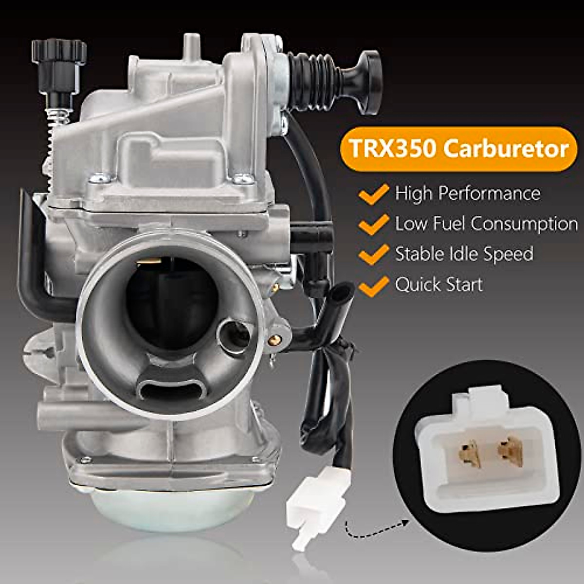 TRX350 Carburetor for Honda Rancher 350 TRX350TM TRX350TE 350ES 350FE 350FMTE 2000-2006 4 Stroke ATV New Carb w/Air Filter Oil Filter