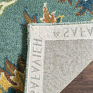 SAFAVIEH Heritage Collection Runner Rug - 2'3" x 12', Light Blue, Handmade Traditional Oriental Wool, Ideal for High Traffic Areas in Living Room, Bedroom (HG651A)