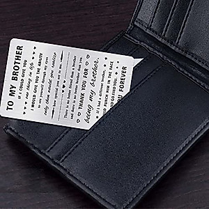 Alotozo Brother Gifts from Sister Funny, No Better Brother Than You Laser Engraved Wallet Inserts, Best Brother Birthday Card, Christmas Small Token for Men Boys Bro