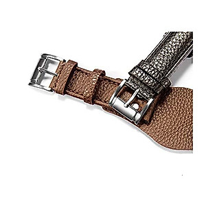 Dioway for Fossil CH2891 Leather Watch Bands 22mm Replacement with Stainless Steel Buckle - Brown 22mm Fossil CH2891 Leather Watch Strap