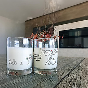 BoldLoft Grow Old with You Couple Drinking Glasses-Couple Gifts for Him Her Husband Wife His Hers Gifts for Anniversary Wedding Anniversary Dating Anniversary for Boyfriend Girlfriend