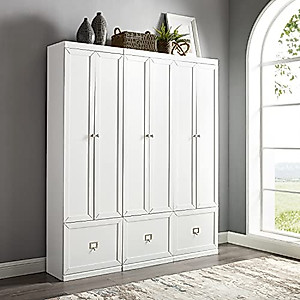 Crosley Furniture Harper 3-Piece Entryway Set with 3 Pantry Closets, White