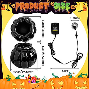 CHENGU Halloween Mist Maker Fogger Led Witch Cauldron Fog Maker Black Plastic Cauldron Colourful Water Fountain Pond Mist Machine Halloween Cauldron Decorations for Halloween Party Gift Decor (4)