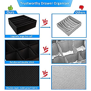GOGOODA 8 Pack Drawer Organizer for Underwear Bra Sock Tie and Delicats Small Items