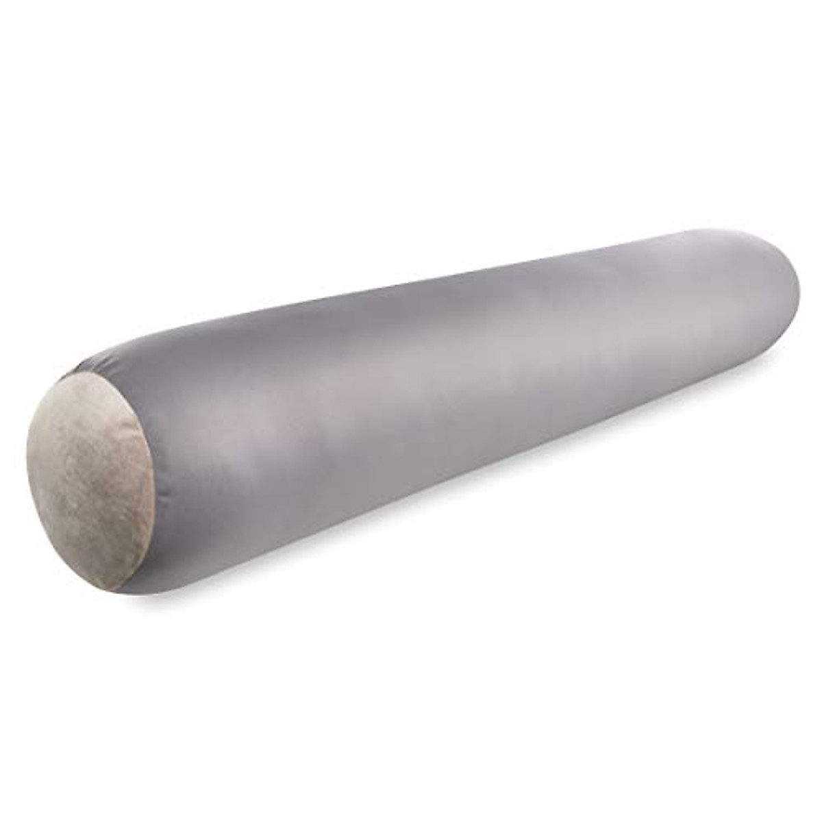 Straight Body Pillow, Full Size Premium Microbead,Side Sleeping / Maternity Pregnant Women, Supportive ,Fluffy, Breathable, Cooling, 85/15 spandex/nylon Silky Feel Anti-Aging - 48 X 8 - Stone Grey