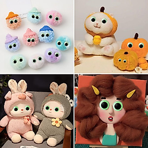 340 PCS Googly Eyes Self Adhesive for Crafts Glow in The Dark Luminous Craft Sticker Sparkle Multi Sizes Wiggle Eyes, Googly Eyes for DIY（50 40 35 30 25 20 15 10mm）