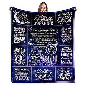 Sulpoie to My Daughter Blanket, Daughter Gifts, Daughter Gift from Mom Dad, Birthday Gifts for Daughter, Gift for Daughter from Mom, Daughter Blanket from Mom Gifts for Daughter Throw Blanket 50"X60"